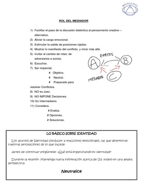 Rol Del Mediador Pdf Mediación Virtud