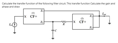 Solved Calculate The Transfer Function Of The Following Filter Circuit