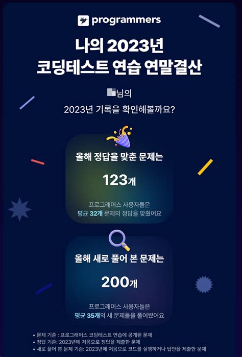 [프로그래머스] 나의 2023년 코딩테스트 연습 연말결산