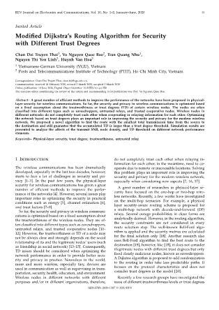 Modified Dijkstras Routing Algorithm For Security With Different Trust Degrees
