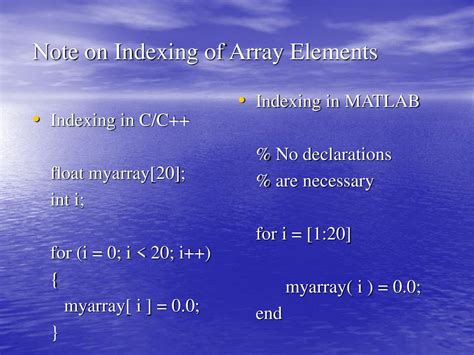 Note on Indexing of Array Elements - ppt download