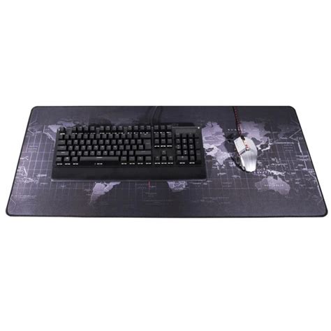 Голяма мека подложка за мишка и клавиатура с гумиран гръб против хлъзгане и принт на картата на