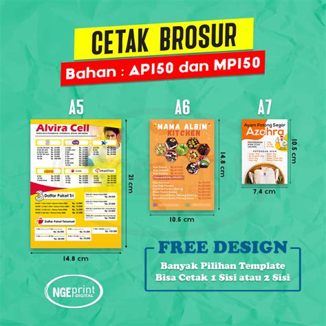 Jual Cetak Brosur Ukuran A5 A6 Dan A7 Bahan Art Paper 150 Gsm Bisa