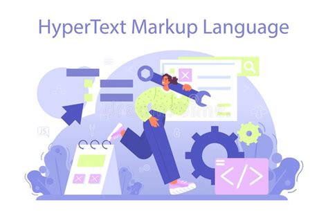 Website Development Html Coding Process Stock Vector Illustration Of