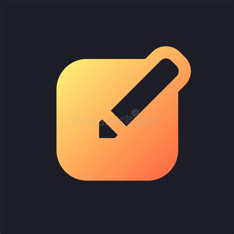 Edit Orange Solid Gradient Ui Icon For Dark Theme Stock Vector
