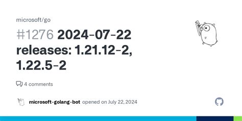 2024 07 22 Releases 12112 2 1225 2 · Issue 1276 · Microsoftgo