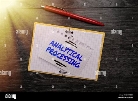 Hand Writing Sign Analytical Processing Business Showcase Easily View