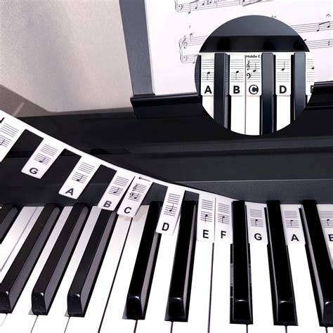 Removable Piano Keyboard Note Labels Silicone Piano