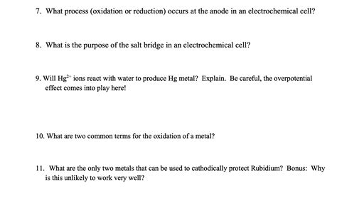 Solved 7 What Process Oxidation Or Reduction Occurs At