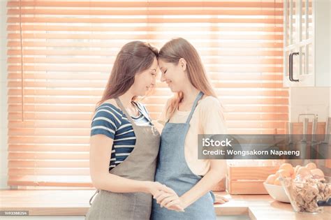 Young Women Are In A Mutual Lesbian Love Relationship Lgbt Concept Warm