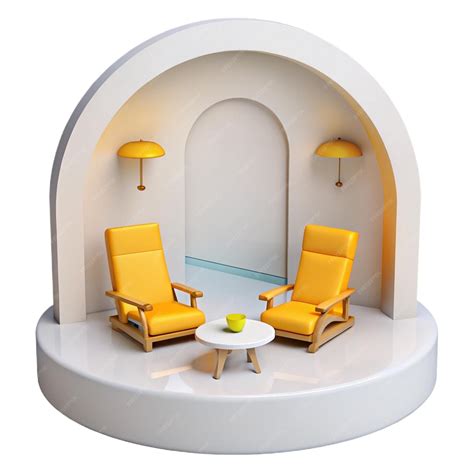 A Round Table With Chairs And A Round Table With A Round Table In The