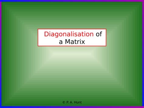 diagonalisation of a matrix a level further maths teaching resources