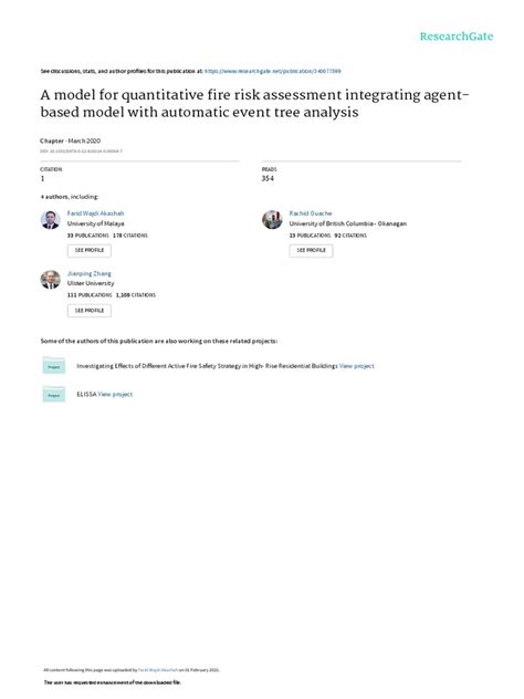 a model for quantitative fire risk assessment integrating agent based