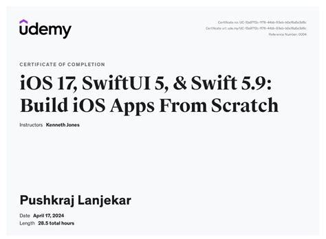 Pushkraj Lanjekar On Linkedin Swiftui Swift Ios Udemy