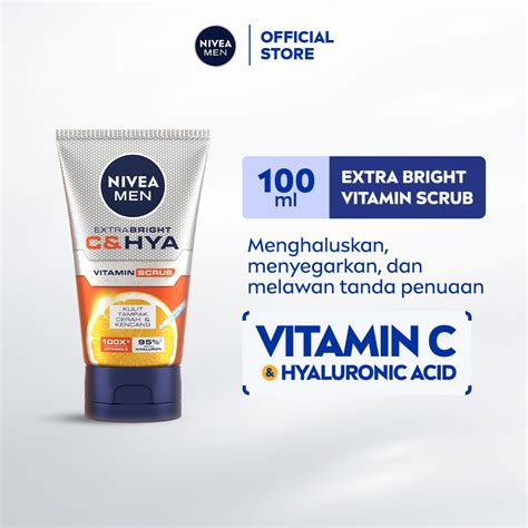Promo Nivea Men Extra Bright Candhya Vitamin Face Scrub 100ml Diskon 28 Di Seller Nivea Official