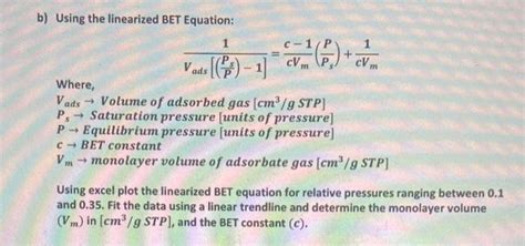 Solved B Using The Linearized Bet Equation