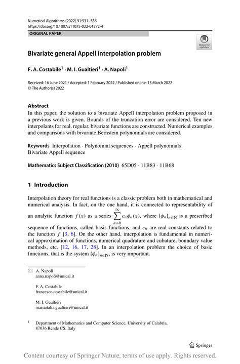 Pdf Bivariate General Appell Interpolation Problem