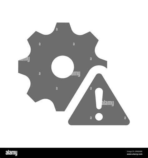 Gear And Warning Exclamation Mark Or Point Sing System Breach Danger