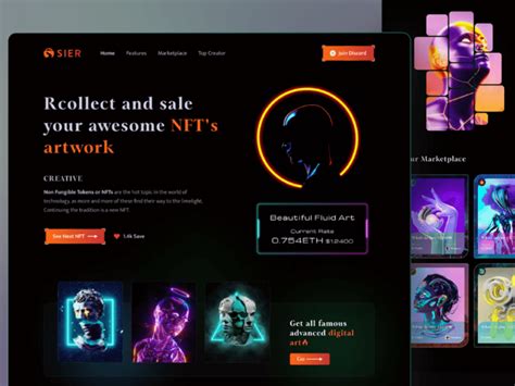 a modern ui ux nft website design nft landing page design in figma or