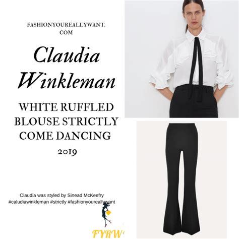 Claudia Winkleman White Ruffled Blouse Strictly Come Dancing Final 2019