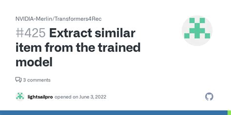 Extract Similar Item From The Trained Model Issue NVIDIA Merlin Transformers Rec GitHub