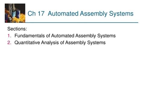 Ppt Introduction To Automated Assembly Systems Processes