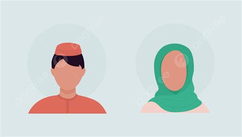 Set Of Semiflat Color Vector Avatars Depicting Couples Vector