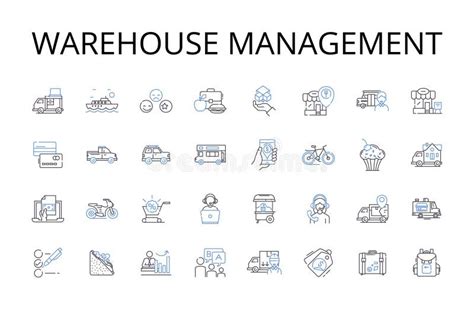 Warehouse Management Line Icons Collection Inventory Control