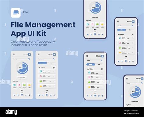file management mobile app ui screens including as login sign up data