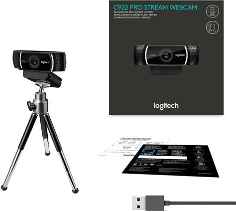 Logitech C922 Pro Stream 1080 Webcam for HD Video Streaming Black 960 ...
