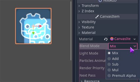 light only mode in canvasitemmaterial makes both sprite and light