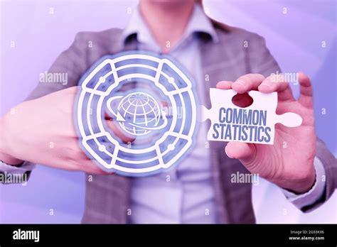 Hand Writing Sign Common Statistics Business Showcase Used To Calculate Values Related To