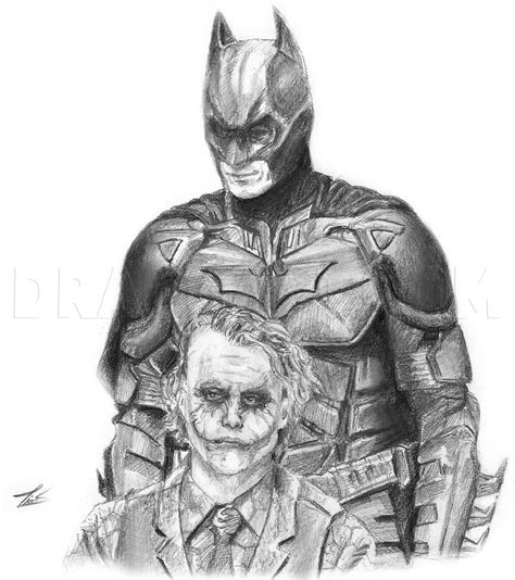 Batman And Joker Pencil Drawing