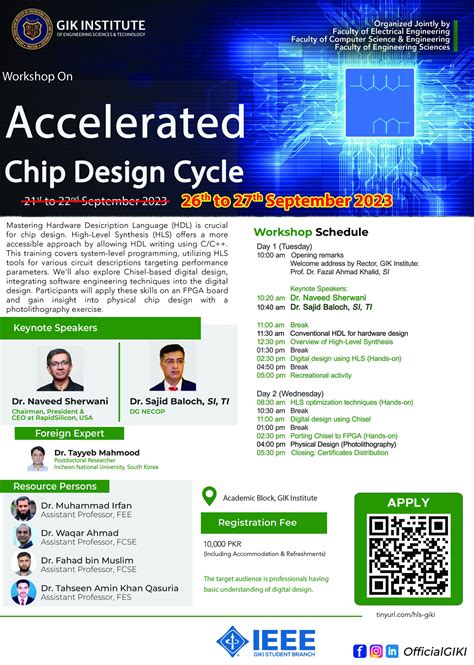 Workshop On Accelerated Chip Design Cycle Ghulam Ishaq Khan Institute Of Engineering Sciences