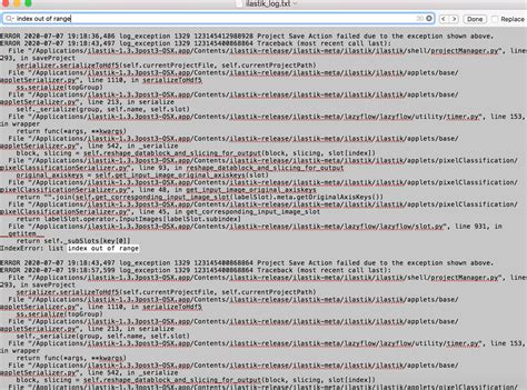 ilastik list index out of range error usage and issues image sc forum