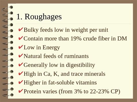 General Livestock Feeding Classes Of Feeds Classifications Classes