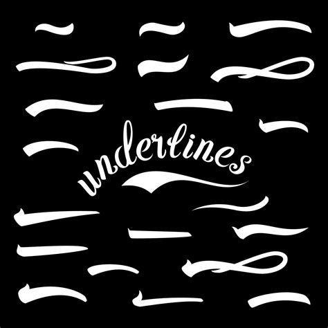Underline Set Vintage Underlines Important Information Vintage