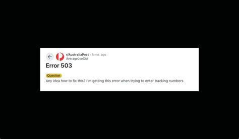 how to fix australia post error code 503