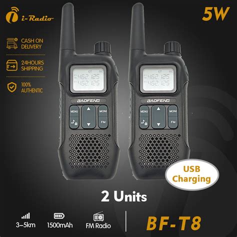 Baofeng Bf T8 Mini Walkie Talkie 2units Long Range 5km Uhf 400 470mhz