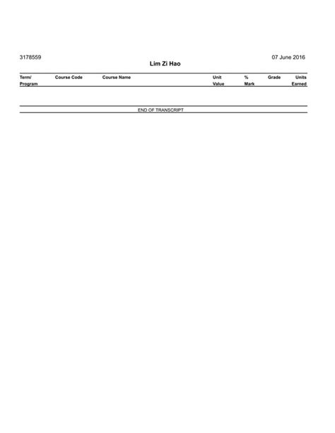 Uon Unofficial Transcriptpdf Physics Science