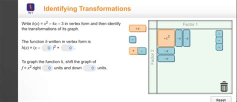solved identifying transformations try it write h x x 2 4x 3 in