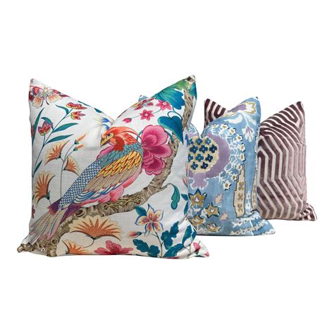 Schumacher Vanderbilt Velvet Pillow In Lilac Luxury Designer Chevron