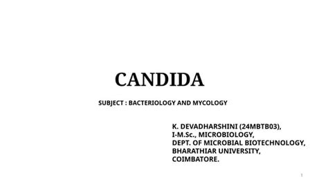 Candida Albicans Opportunistic Mycoses Pptx