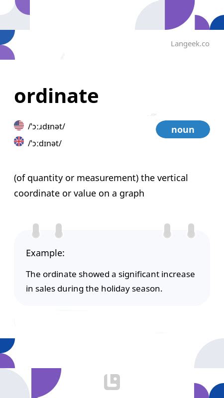 Definition And Meaning Of Ordinate Picture Dictionary