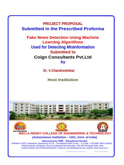 Fake News Detection Using Machine Learning Algorithms Final Pdf