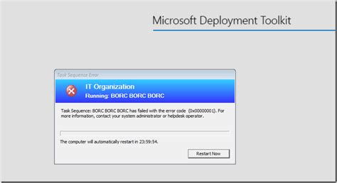 Extend The ConfigMgr Task Sequence Error Dialogue Timeout Deployment Research