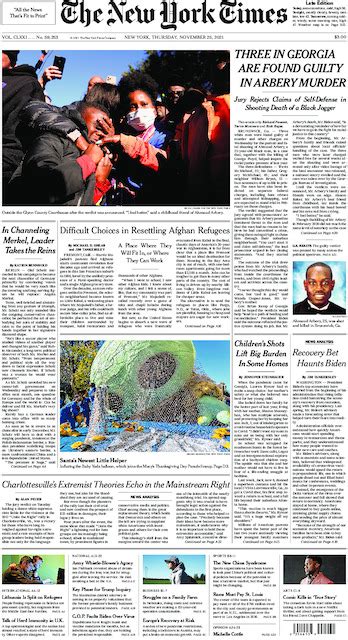 The New York Times International Edition In Print For Friday Nov 26
