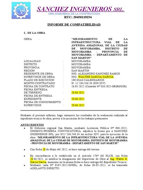 Informe De Compatibilidad Pdf
