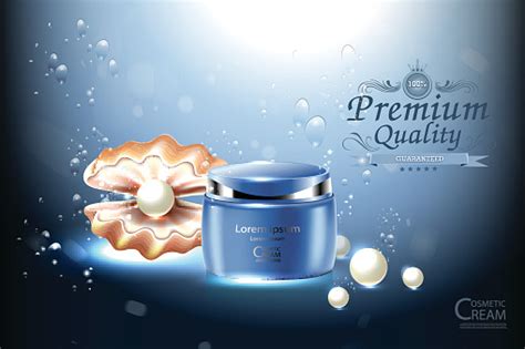 럭셔리 화장품 병 패키지 스킨 케어 크림 진주와 Bokeh 배경 아름다움 화장품 제품 포스터 3차원 형태에 대한 스톡 벡터 아트 및 기타 이미지 Istock