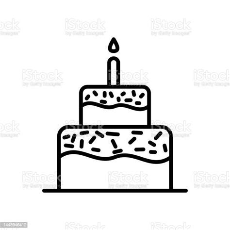 생일 케이크 아이콘 로고 디자인 벡터 템플릿 그림 기호 및 기호 픽셀 완벽 개념에 대한 스톡 벡터 아트 및 기타 이미지 개념 검은색 기념일 Istock